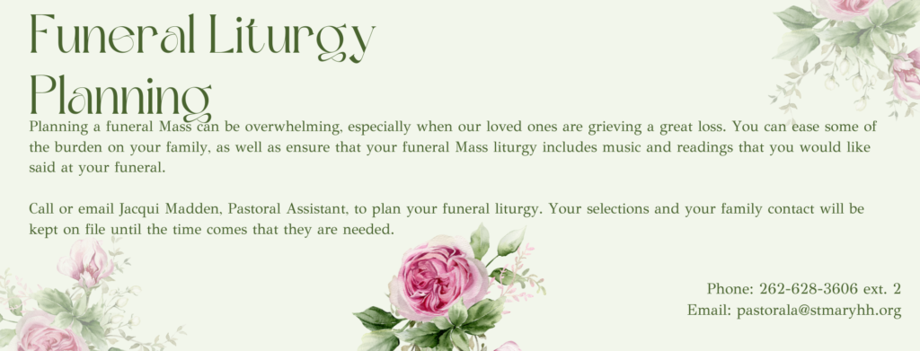 Funeral Planning – ST. MARY OF THE HILL PARISH